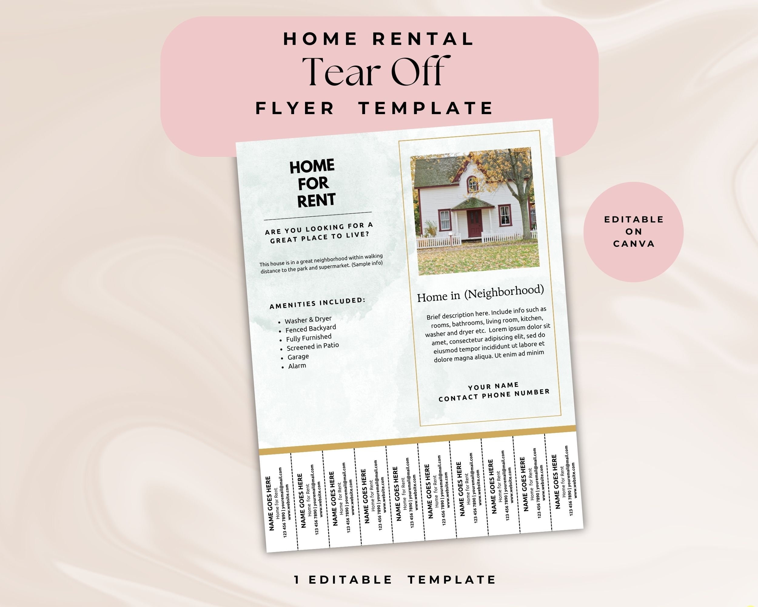 Apartment for Rent Flyer, Home for Rent Flyer, Editable Flyer ...