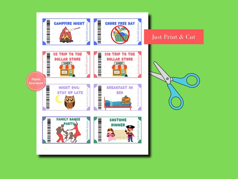 Printable Kids Reward Coupons: Behavior Incentives (PDF) - Etsy