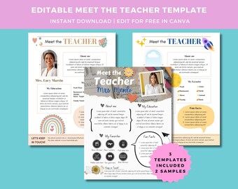 Meet the Teacher Retro Template Editable - Back to School - Etsy