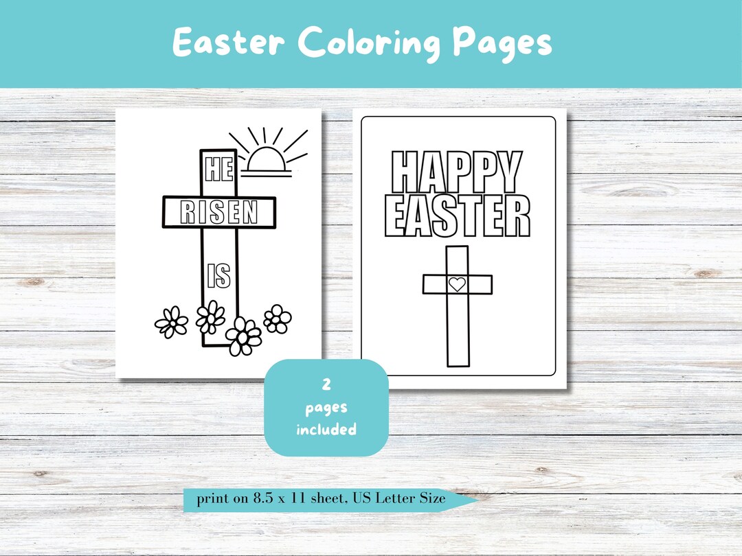 He is Risen Coloring Page, Easter Cross Coloring Sheet, Christian ...