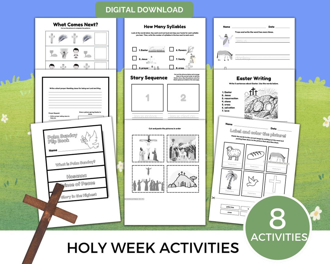 Holy Week Printables, Kids Easter Worksheets, Homeschool Easter, Easter ...