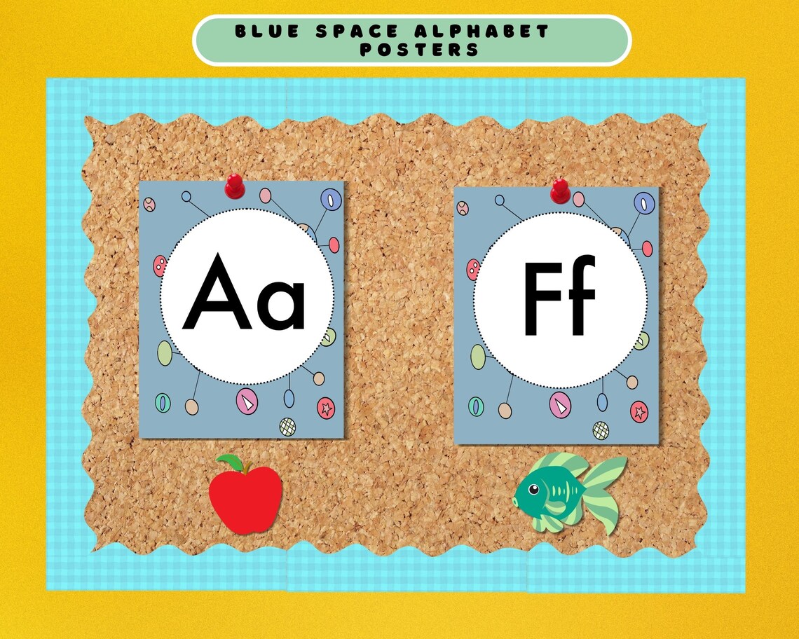 Blue Space Alphabet Posters: Classroom ABC Printable (digital Download ...