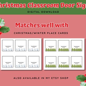 Christmas Classroom Door Sign, Classroom Decor Welcome Sign, Welcome ...