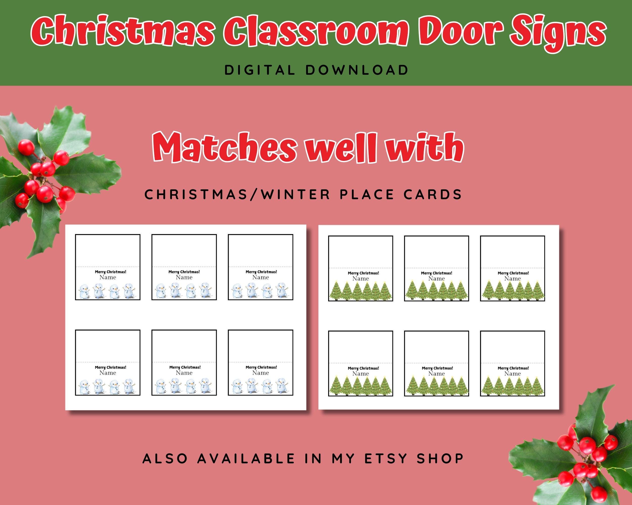 Christmas Classroom Door Sign, Classroom Decor Welcome Sign, Welcome ...