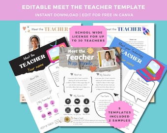 Meet the Teacher Retro Template Editable - Back to School - Etsy
