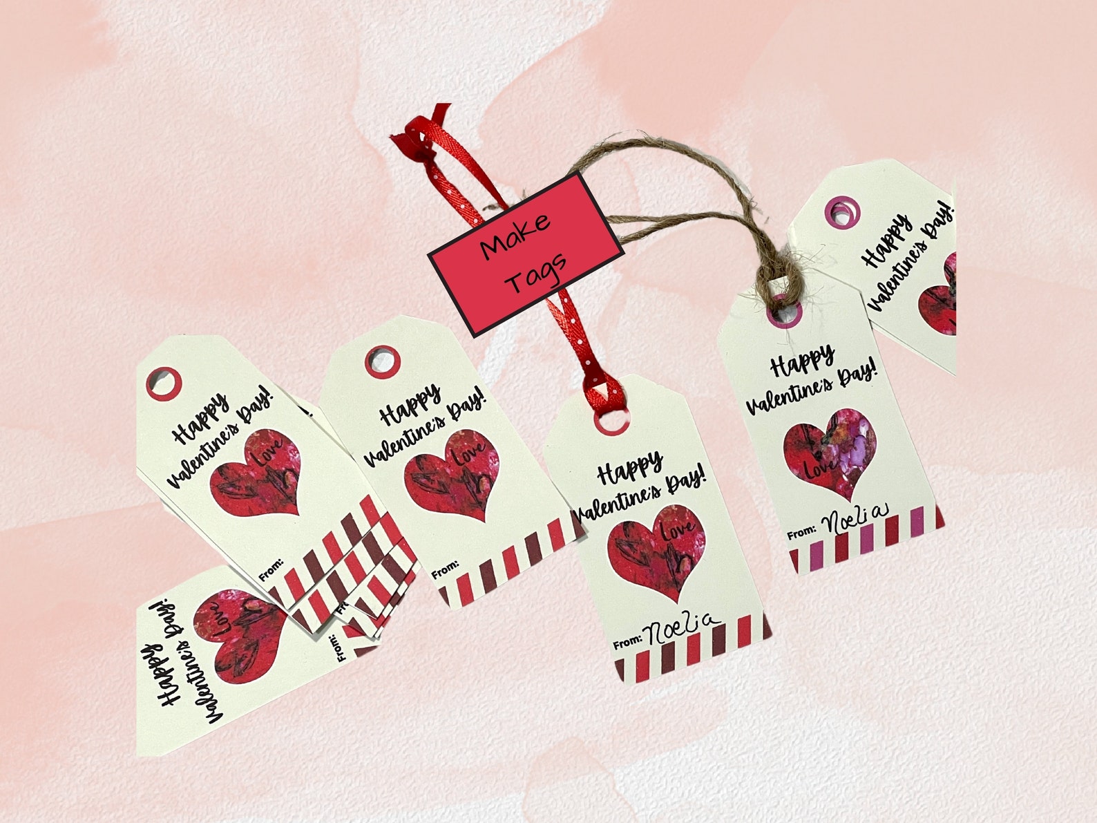 Valentines Day Gift Tags, Valentines Day Printables, Printable Heart ...