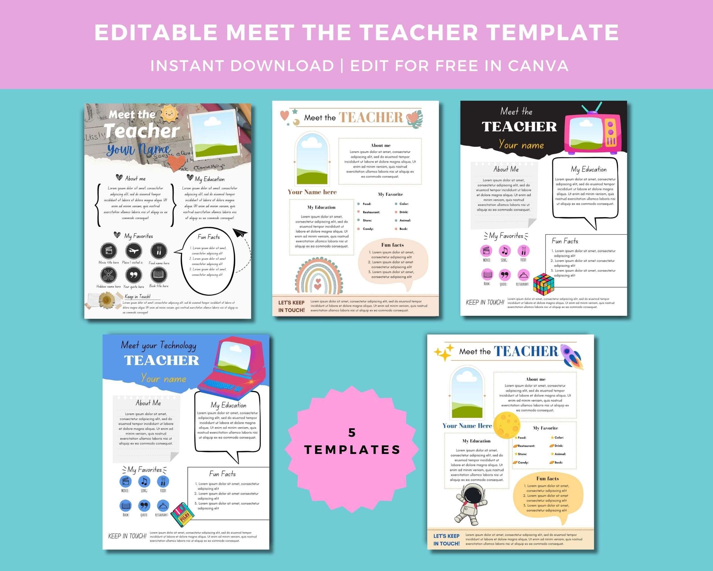 Editable Meet the Teacher Template: Groovy Back to School (canva ...