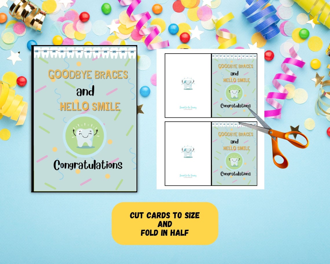 Braces off Congratulations Card: Teen Printable (PDF) - Etsy