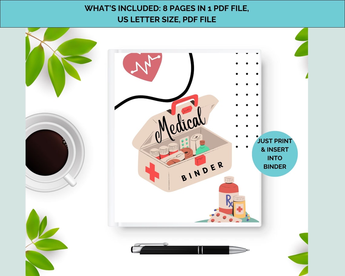 Medical Binder Cover, Hospital Binder Cover, Family Medical Binder ...