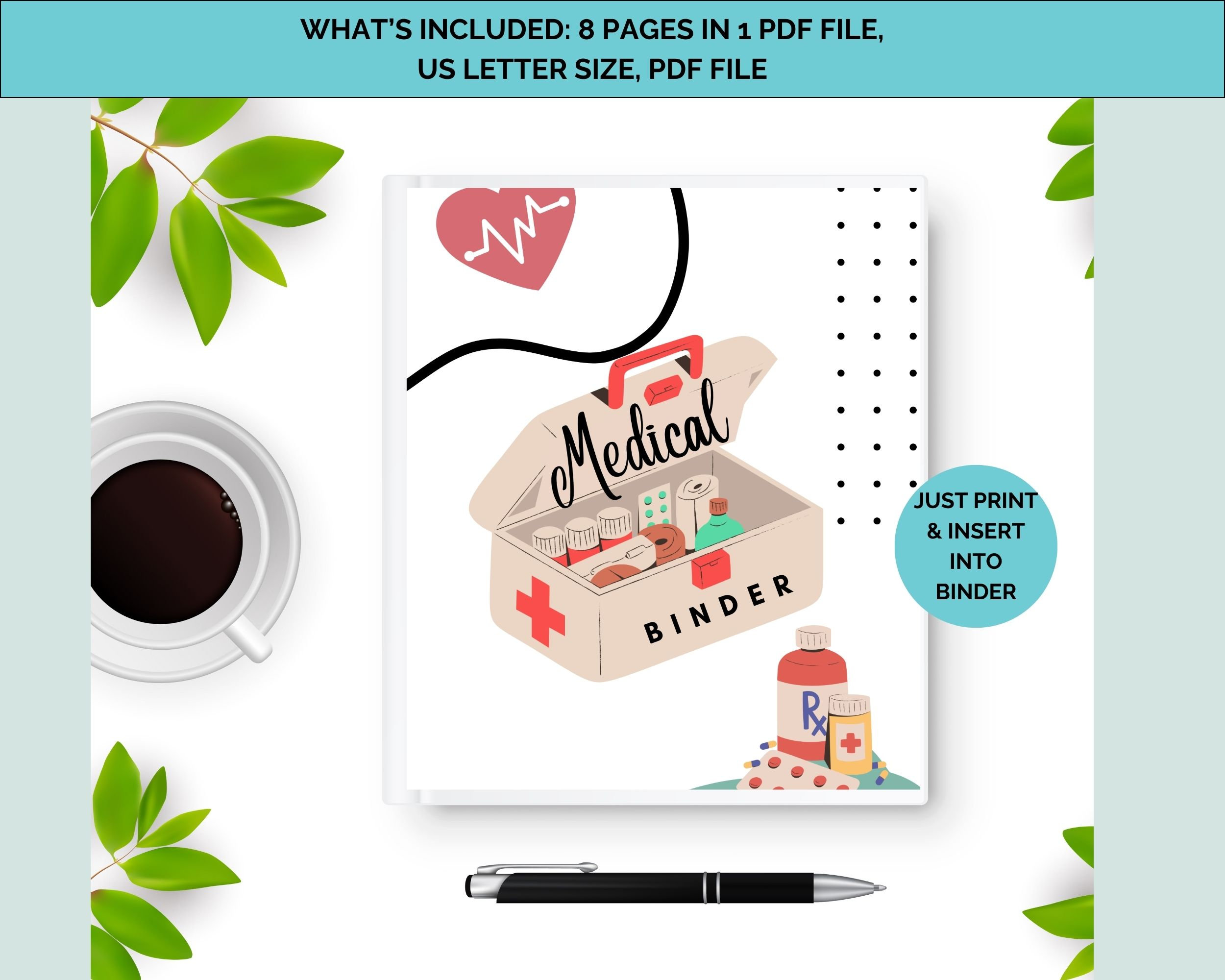 Medical Binder Cover, Hospital Binder Cover, Family Medical Binder ...