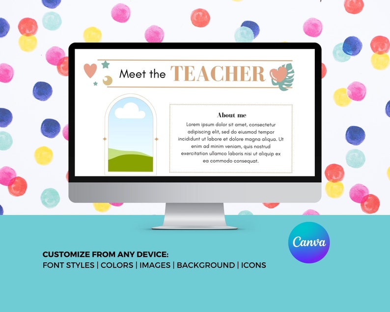Editable Meet the Teacher Template: Groovy Back to School (canva ...
