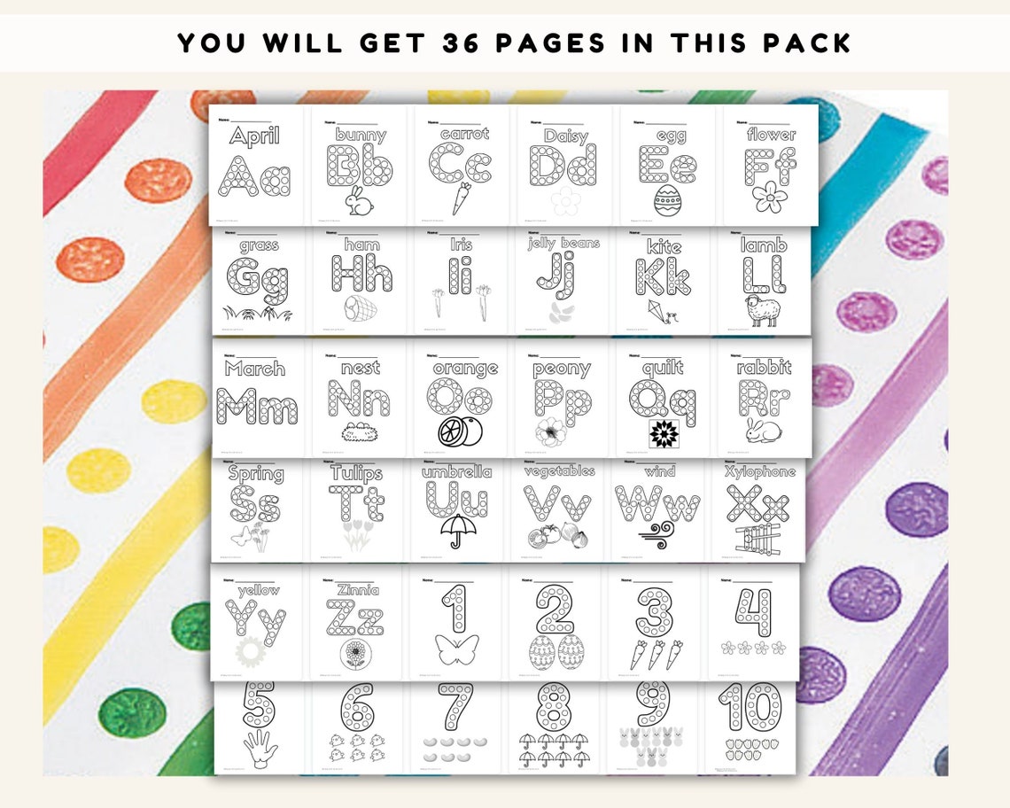 Preschool Coloring Pages, Spring Dot Marker Sheets, A-Z Sheets, Spring ...