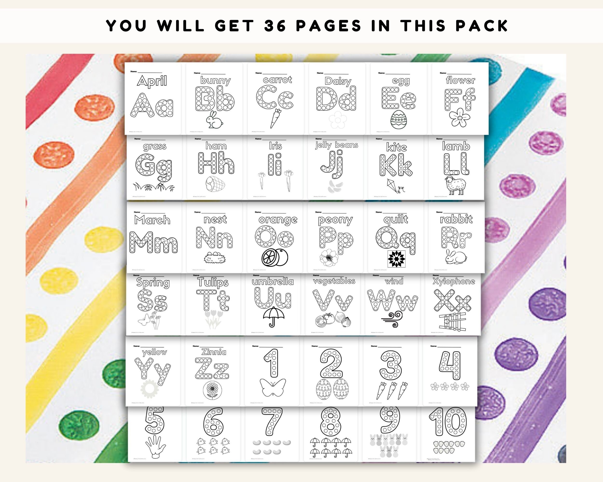 Preschool Coloring Pages, Spring Dot Marker Sheets, A-Z Sheets, Spring ...