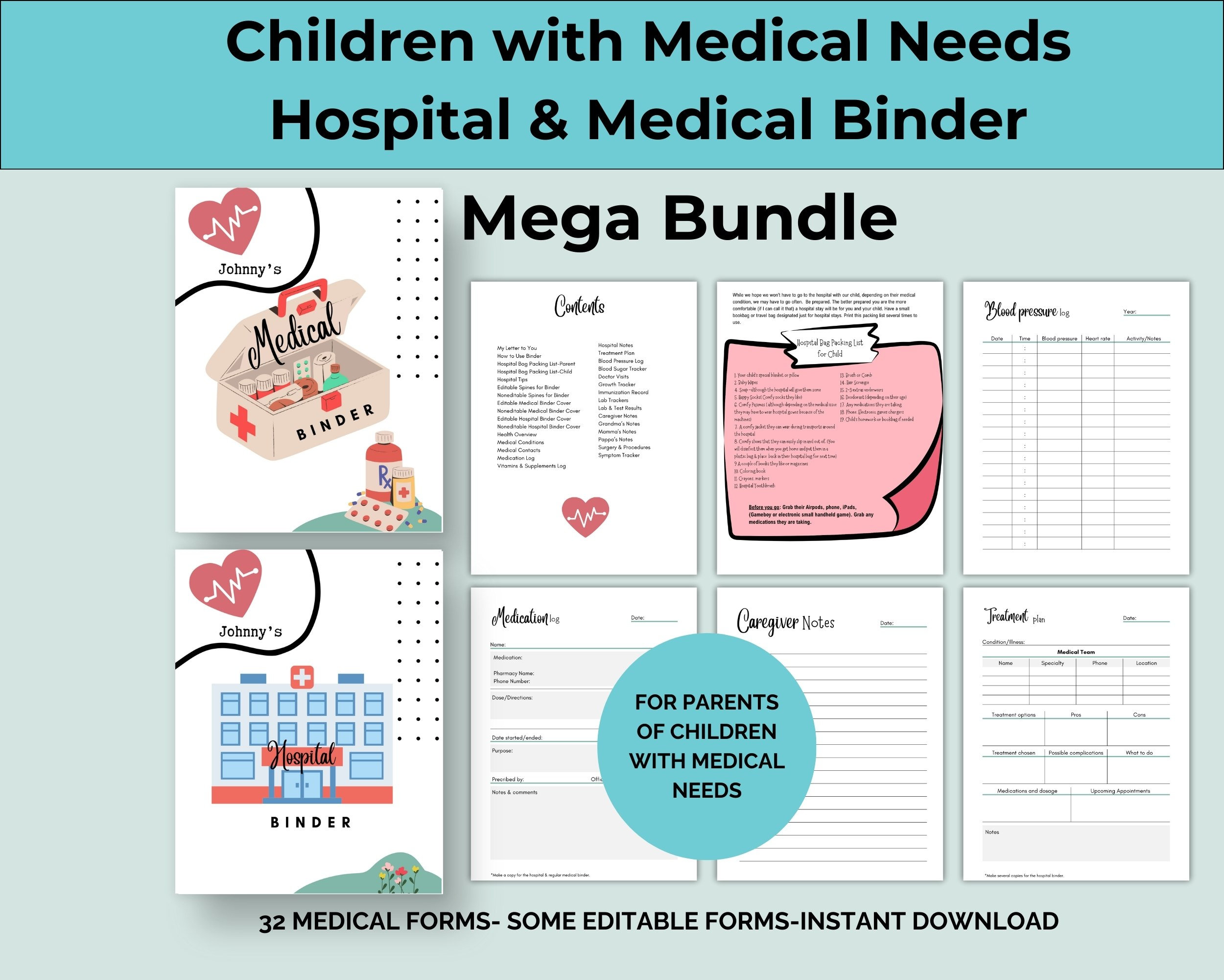 Special Needs Child Medical Binder: Hospital Forms & Advice (PDF ...