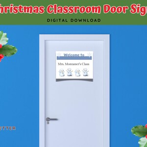 Christmas Classroom Door Sign, Classroom Decor Welcome Sign, Welcome ...