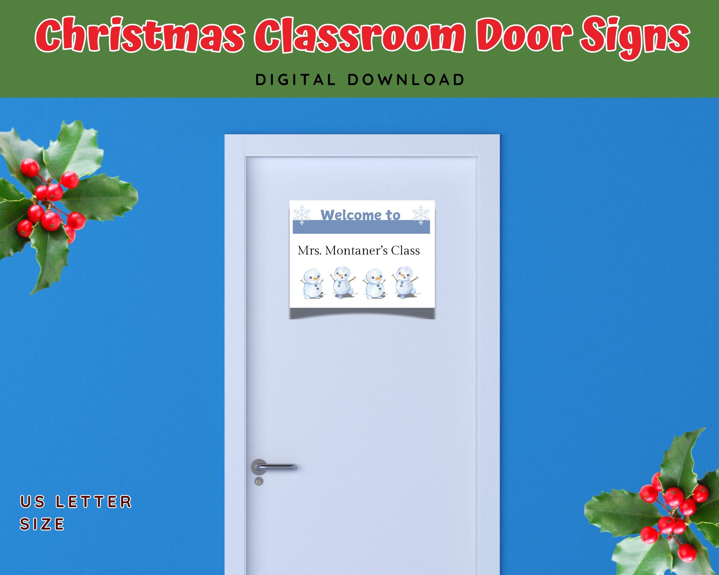 Christmas Classroom Door Sign, Classroom Decor Welcome Sign, Welcome ...