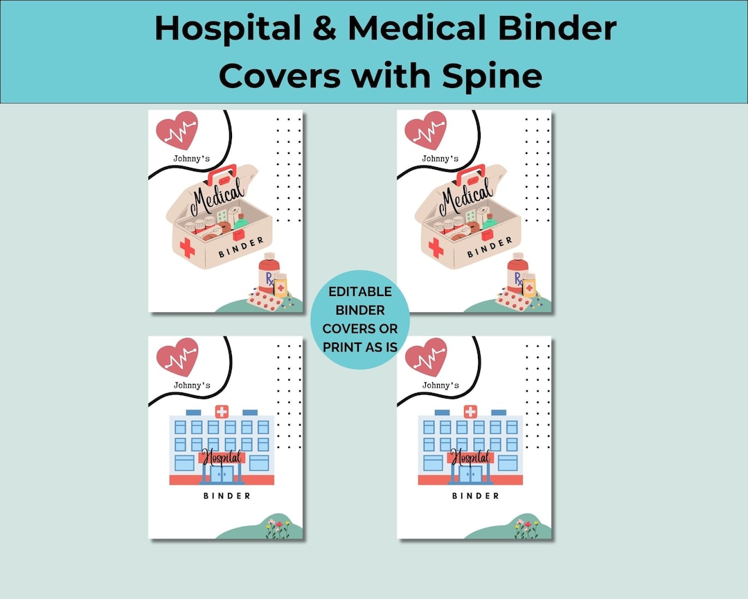 Medical Binder Cover, Hospital Binder Cover, Family Medical Binder ...