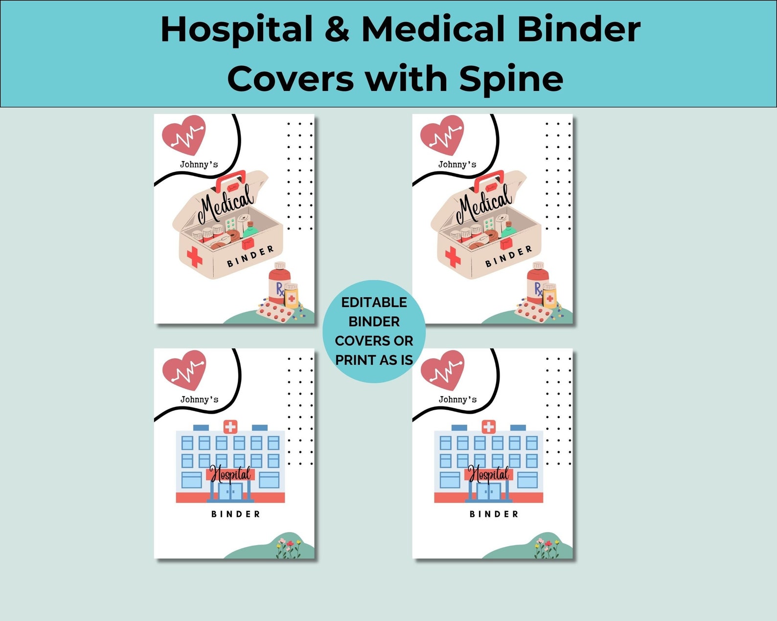 Medical Binder Cover, Hospital Binder Cover, Family Medical Binder ...