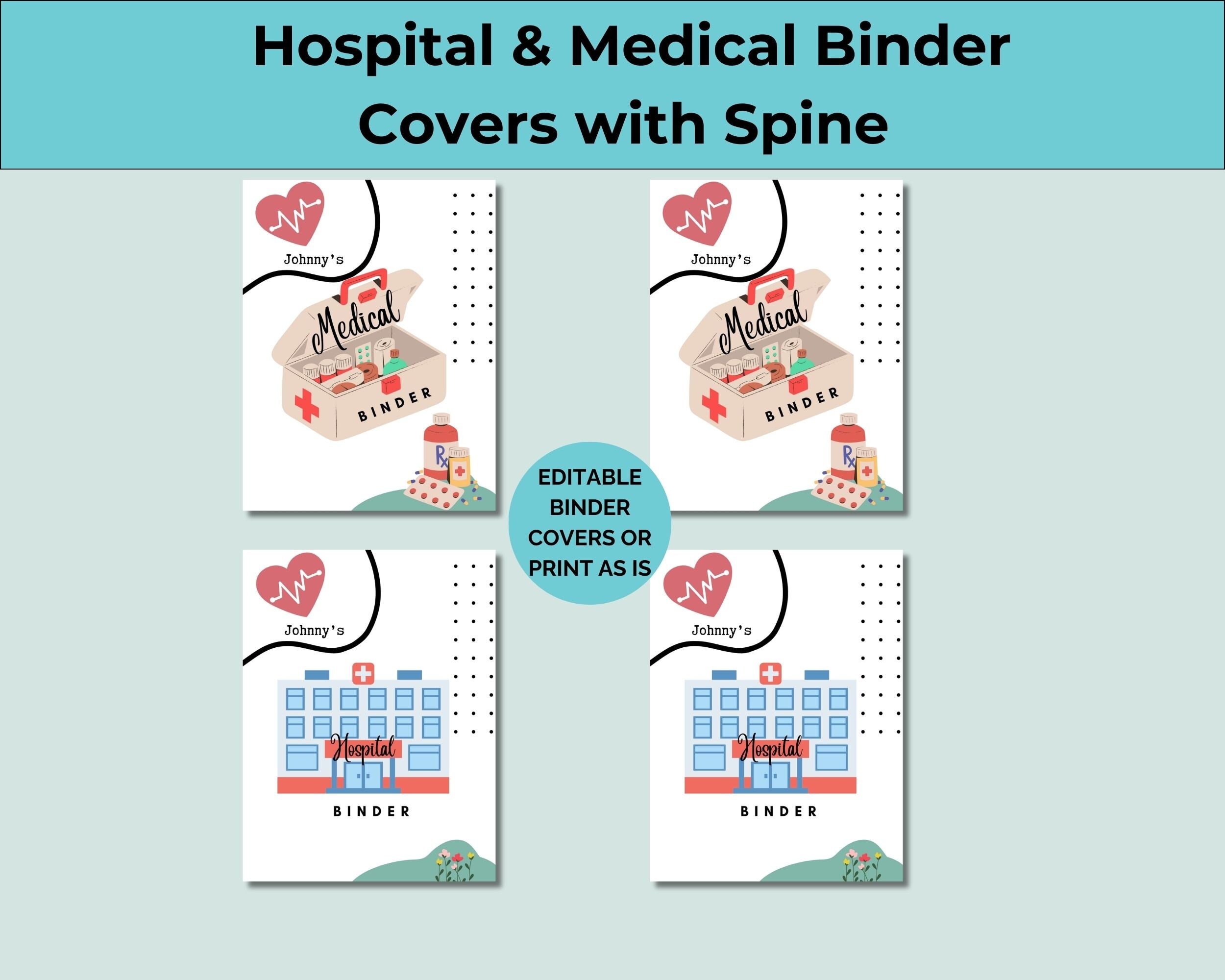 Medical Binder Cover, Hospital Binder Cover, Family Medical Binder ...