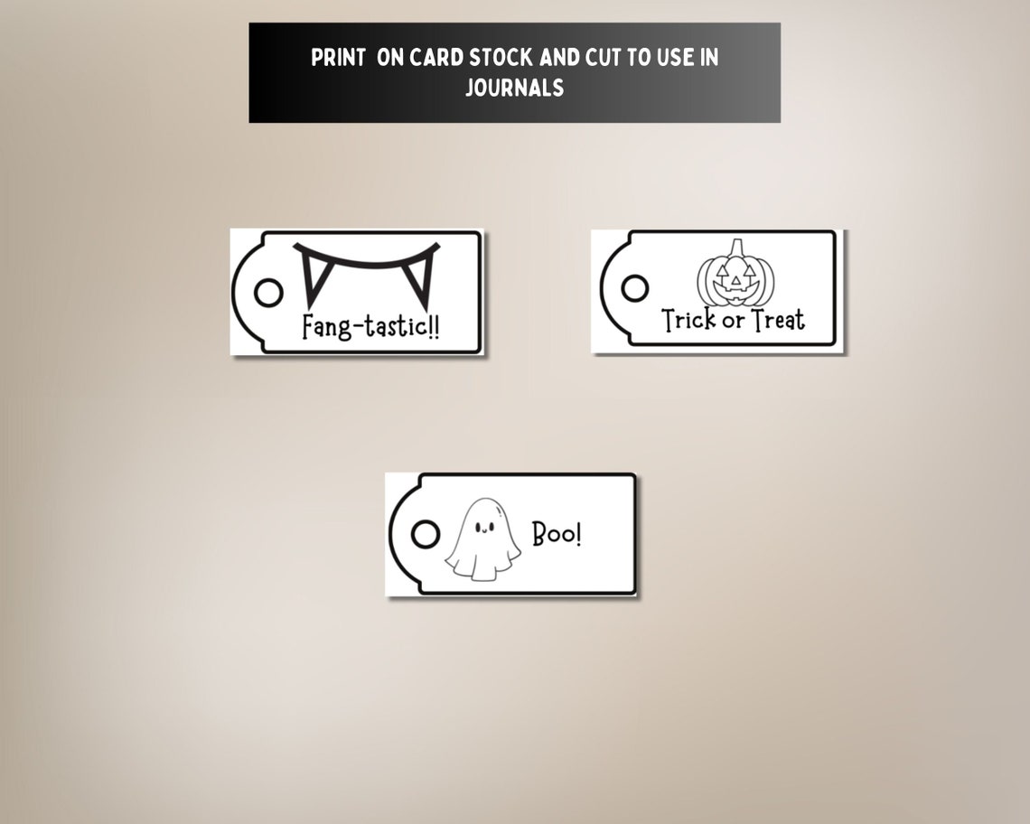 Halloween Printable Tags, Digital Tags, Halloween Tags, DIY Halloween ...