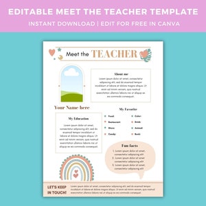 Editable Meet the Teacher Template: Groovy Back to School (canva ...