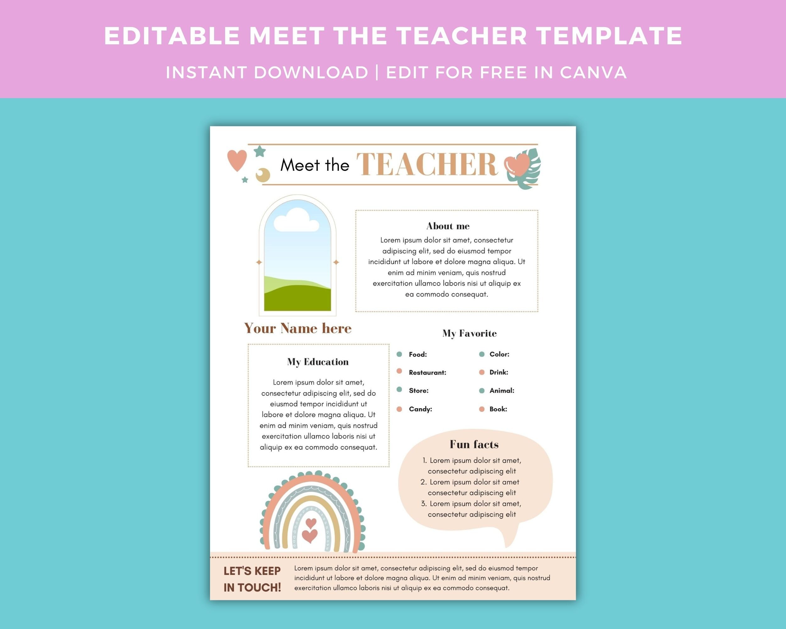 Editable Meet the Teacher Template: Groovy Back to School (canva ...