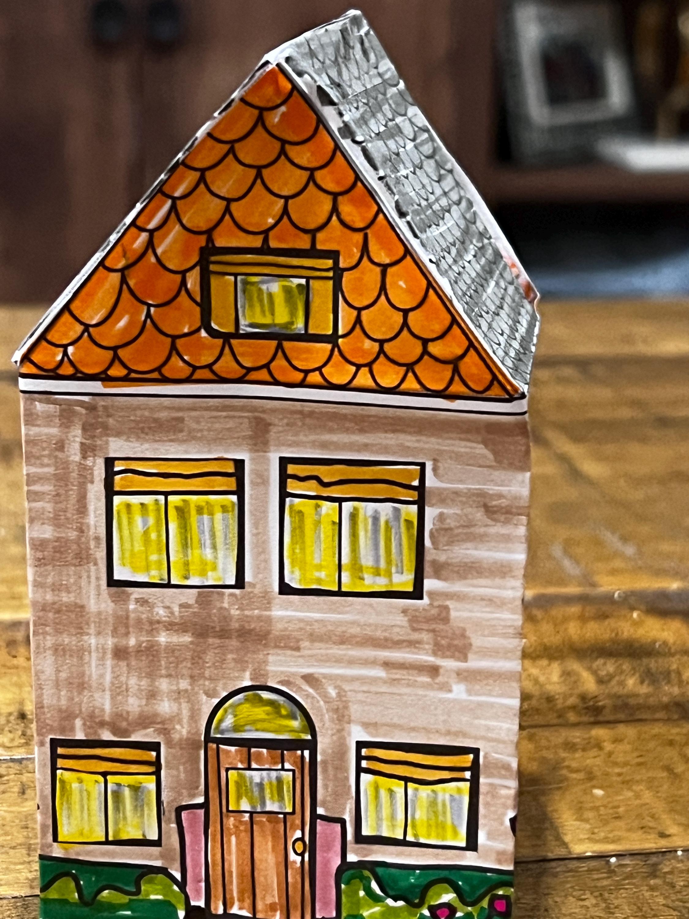 Paper Houses Printable, Set of 2 Paper House, Coloring Page for Kids ...