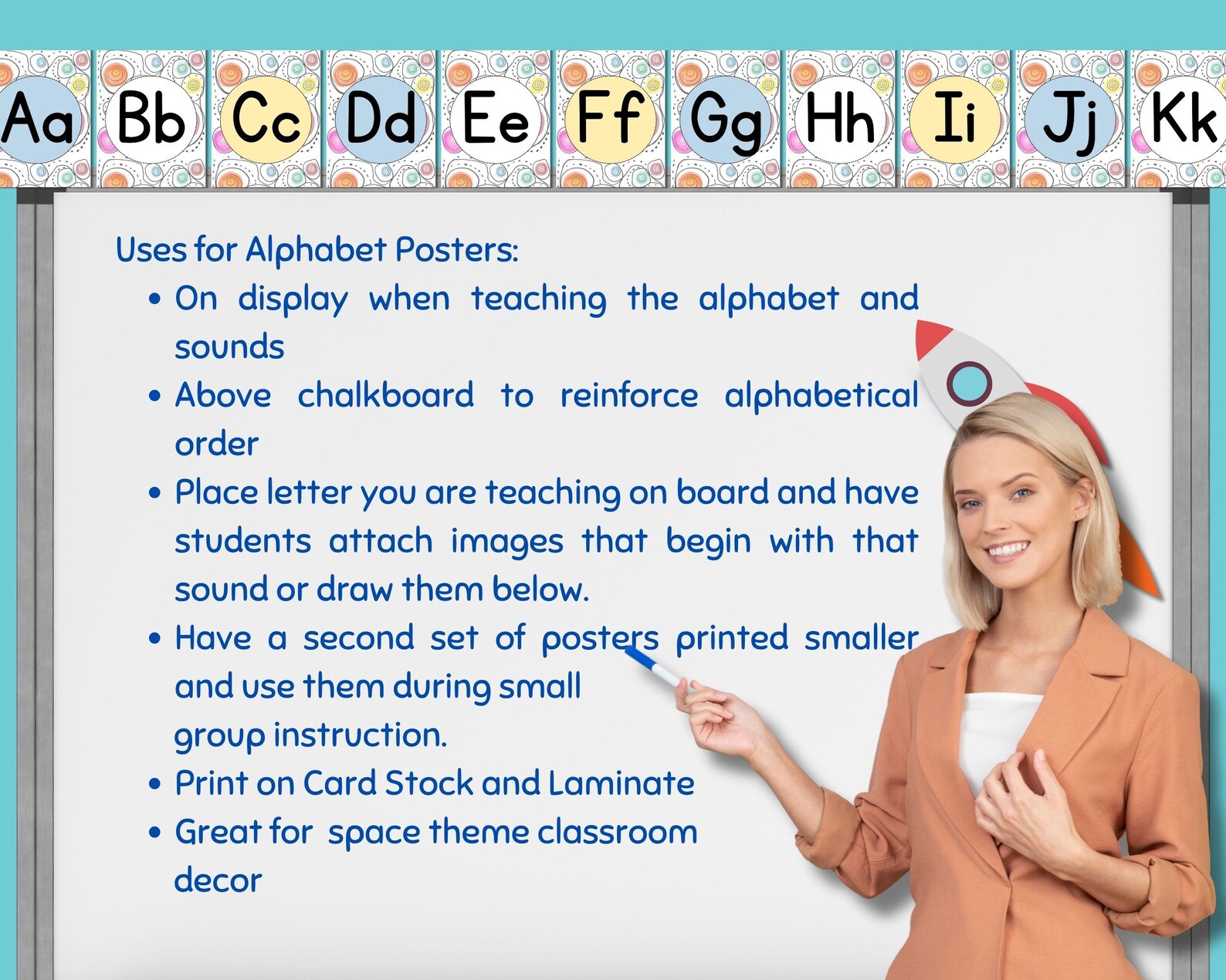 Alphabet Posters, Classroom Decor, Alphabet Printable, Wall Alphabet ...