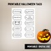 Halloween Printable Tags, Digital Tags, Halloween Tags, DIY Halloween ...