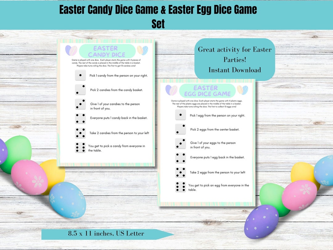 Easter Candy Dice Game, Printable Easter Games, Easter Party Games ...