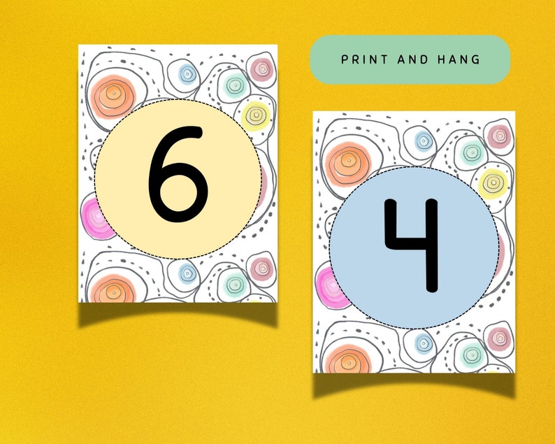 Number Posters, Classroom Decor, Printable Numbers Chart, Bulletin ...