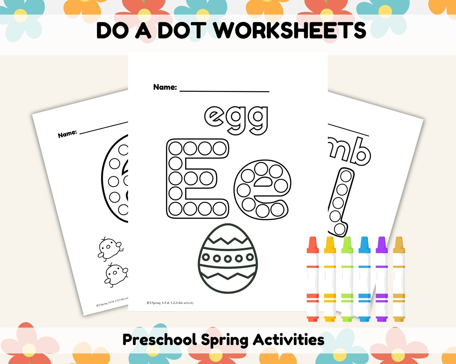 Preschool Coloring Pages, Spring Dot Marker Sheets, A-Z Sheets, Spring ...