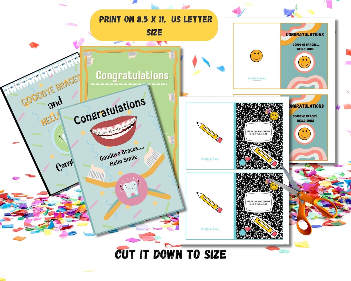 Braces off Congratulations Card: Teen Printable (PDF) - Etsy