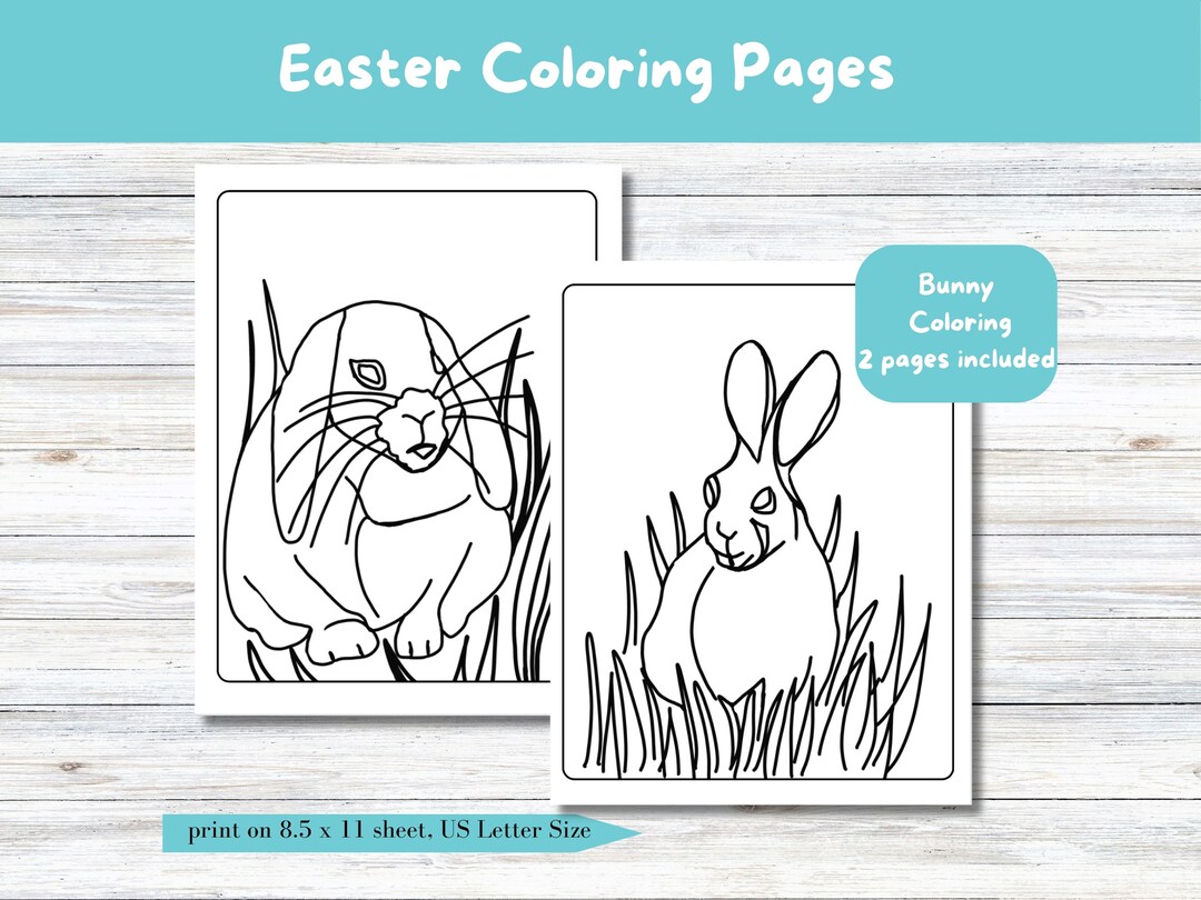 Easter Coloring Pages for Kids, Printable Bunny Drawings, Fun Easter ...