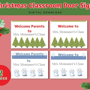 Christmas Classroom Door Sign, Classroom Decor Welcome Sign, Welcome ...