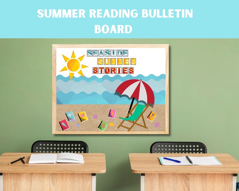 Seaside Summer Stories Bulletin Board: Beach Theme (digital Download ...