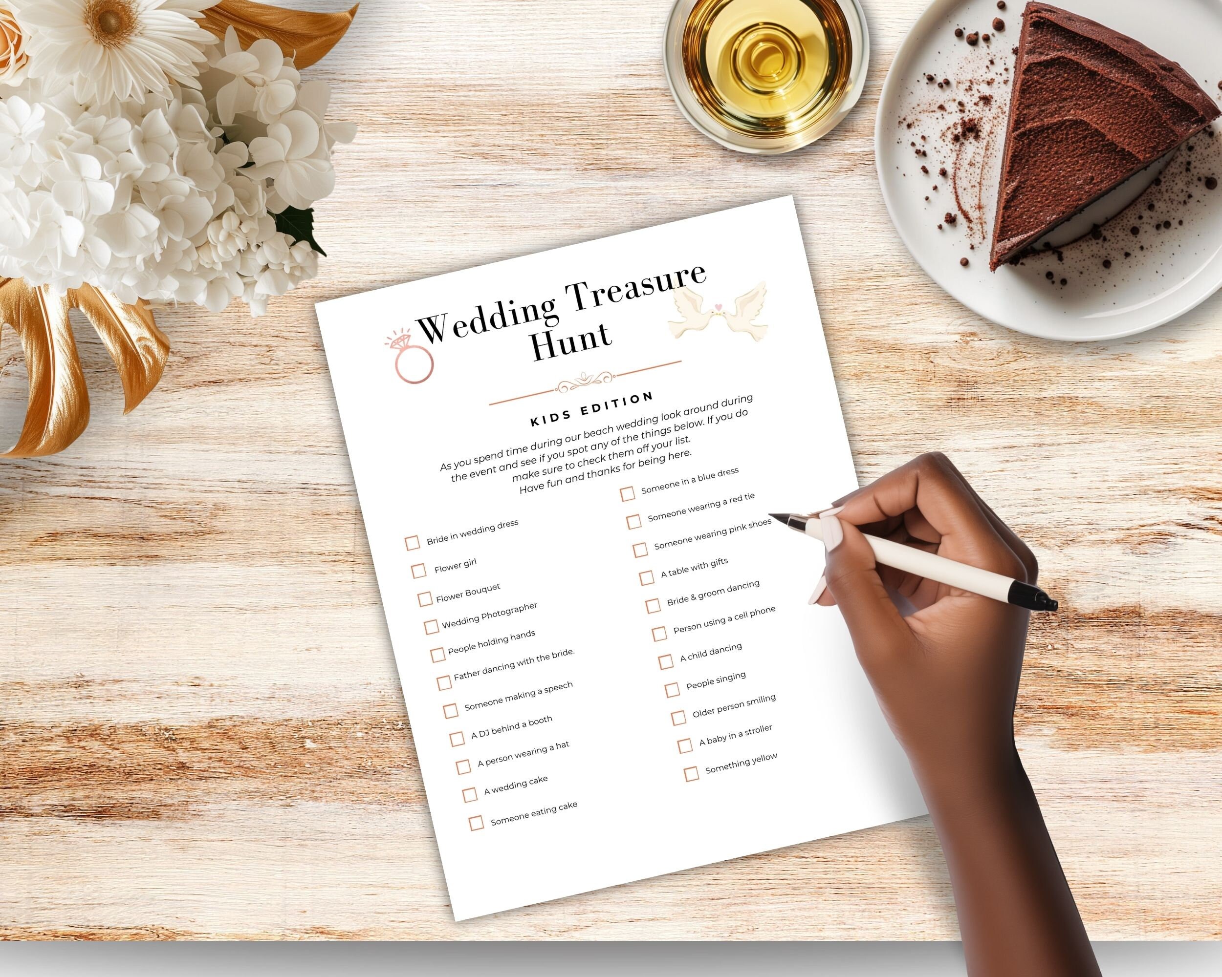 Wedding Scavenger Hunt for Kids, Wedding Treasure Hunt for Kids ...