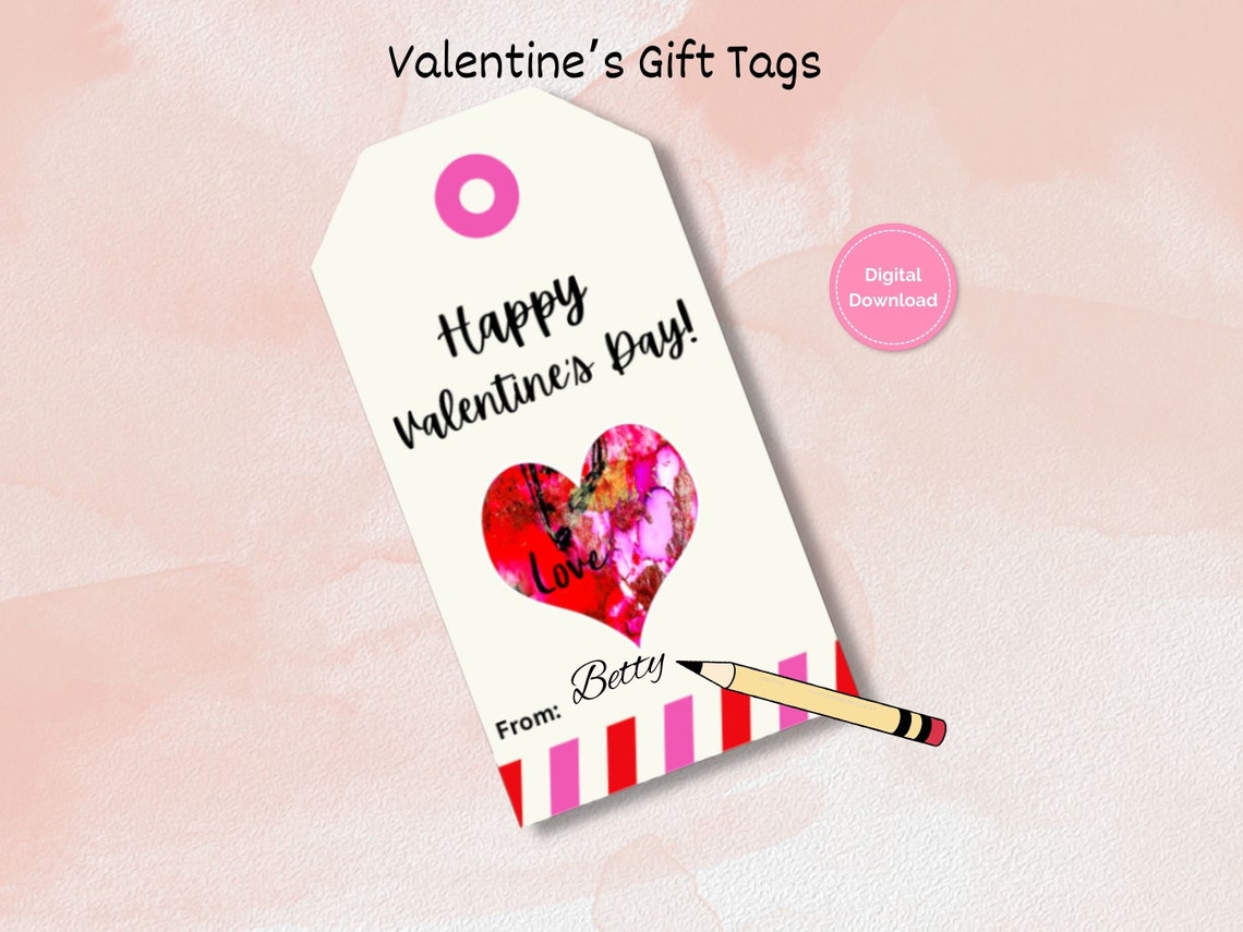 Valentines Day Gift Tags, Valentines Day Printables, Printable Heart ...