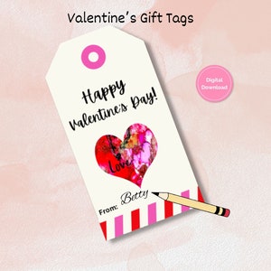 Valentines Day Gift Tags, Valentines Day Printables, Printable Heart ...