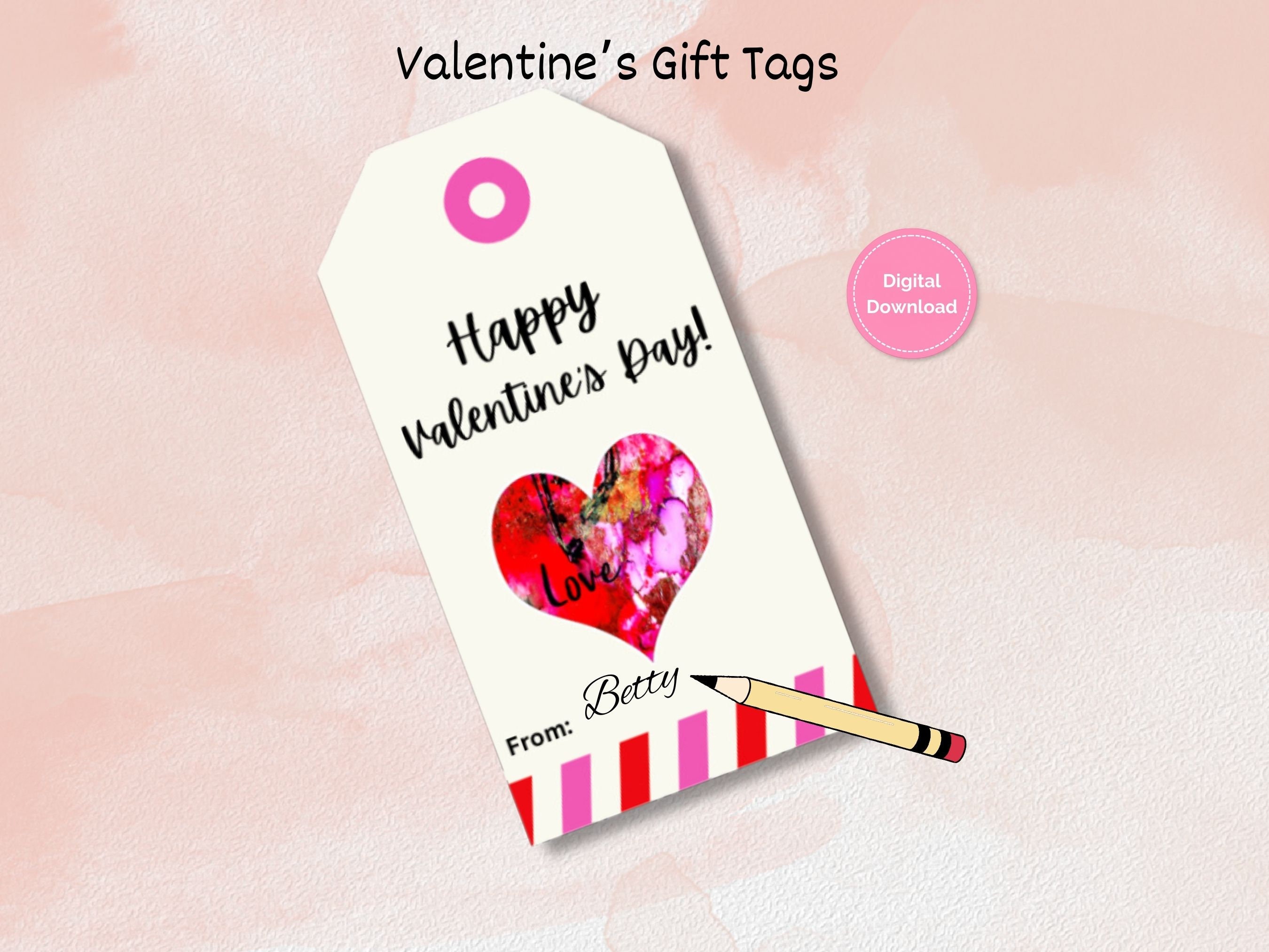 Valentines Day Gift Tags, Valentines Day Printables, Printable Heart ...