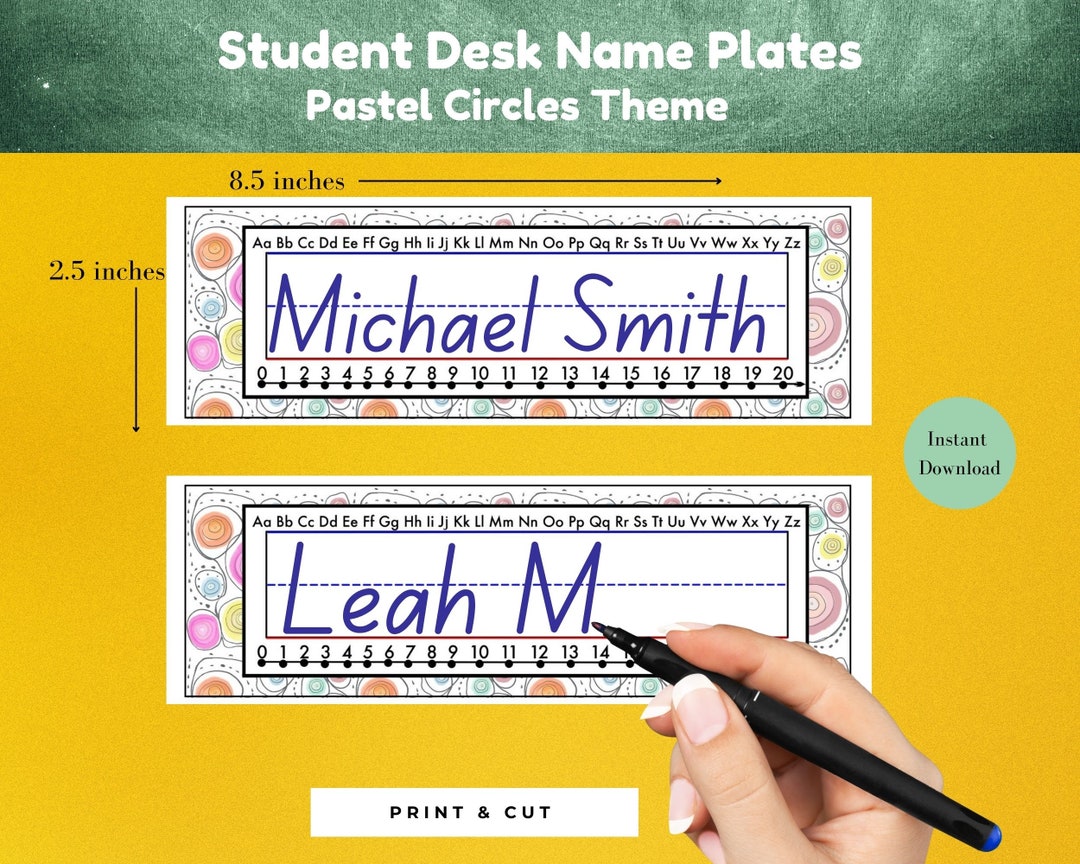 Student Desk Name Tag, Student Desk Plates, Student Name Plates, Class ...