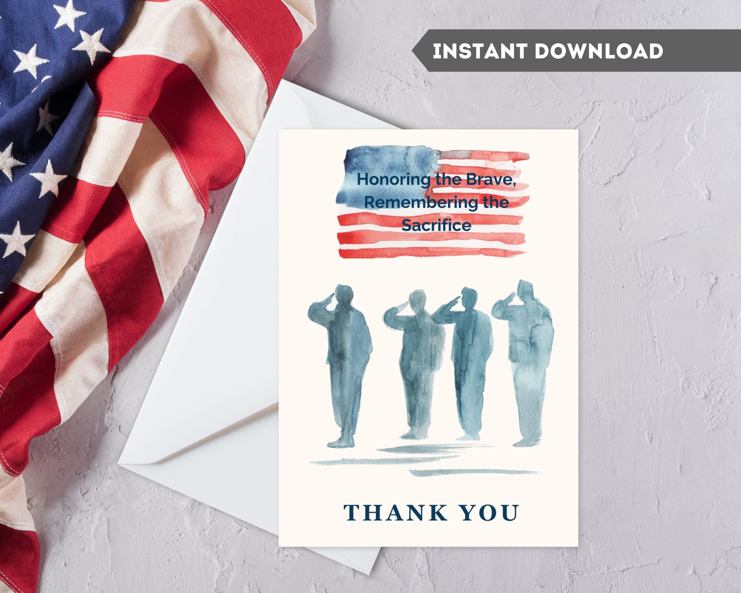 Thank You Veterans Day Card, Veterans Day, Printable Veterans Day ...