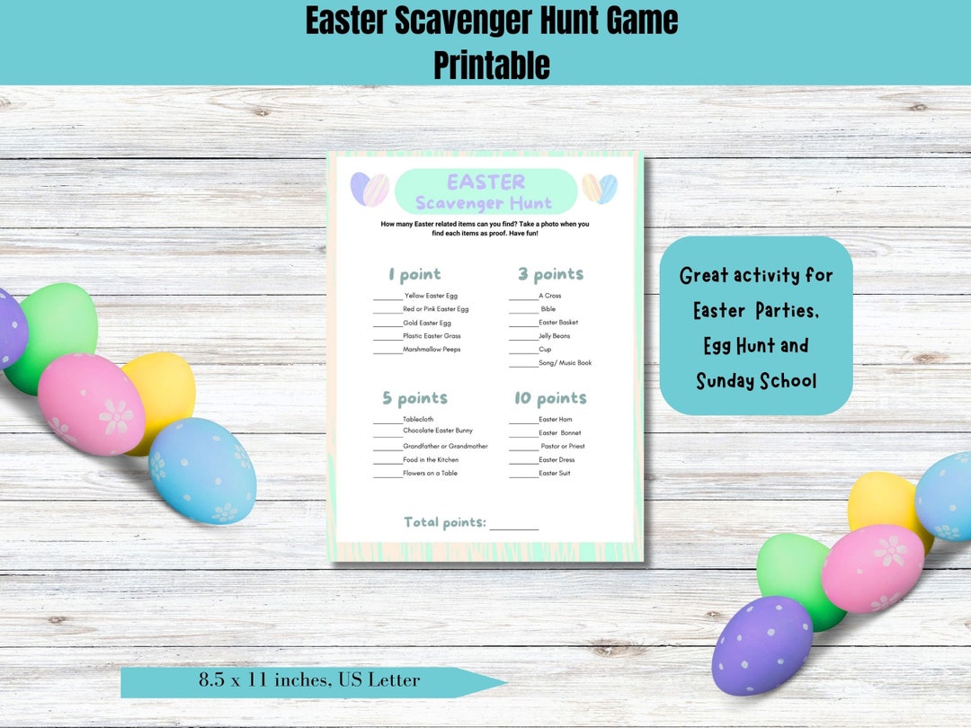 Easter Printable Scavenger Hunt, Fun Classroom & Sunday School Activity ...