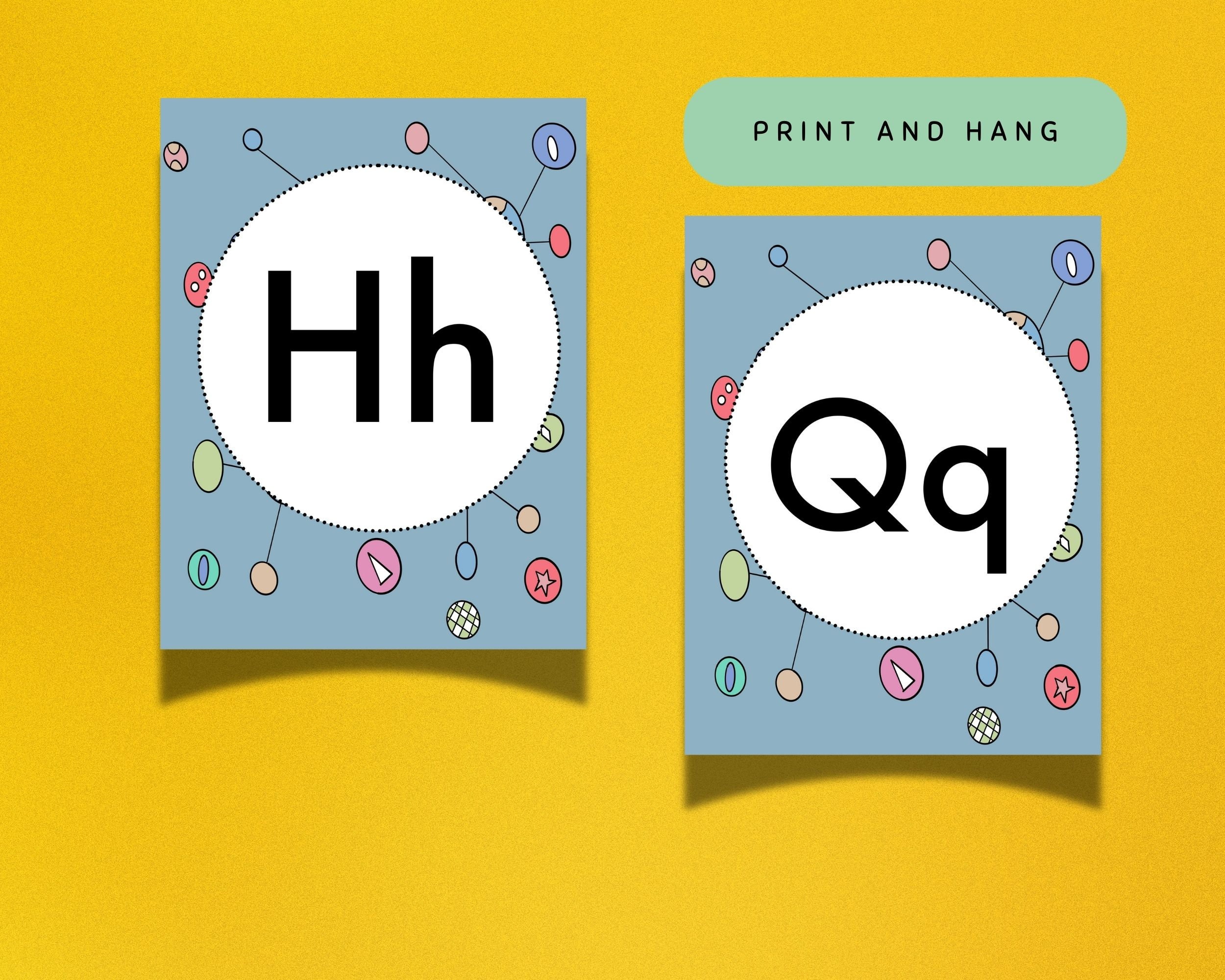 Blue Space Alphabet Posters: Classroom ABC Printable (digital Download ...