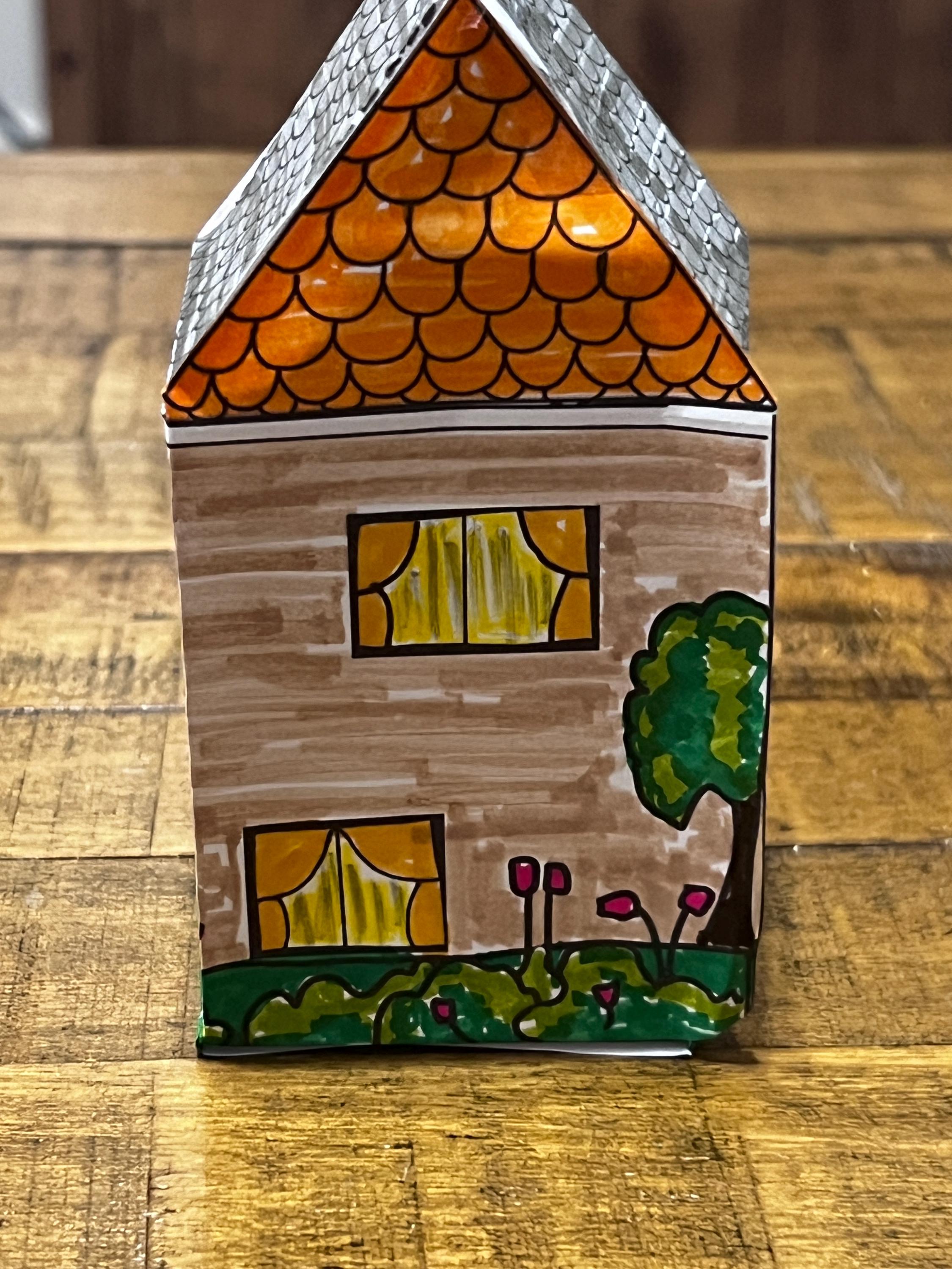 Paper Houses Printable, Set of 2 Paper House, Coloring Page for Kids ...