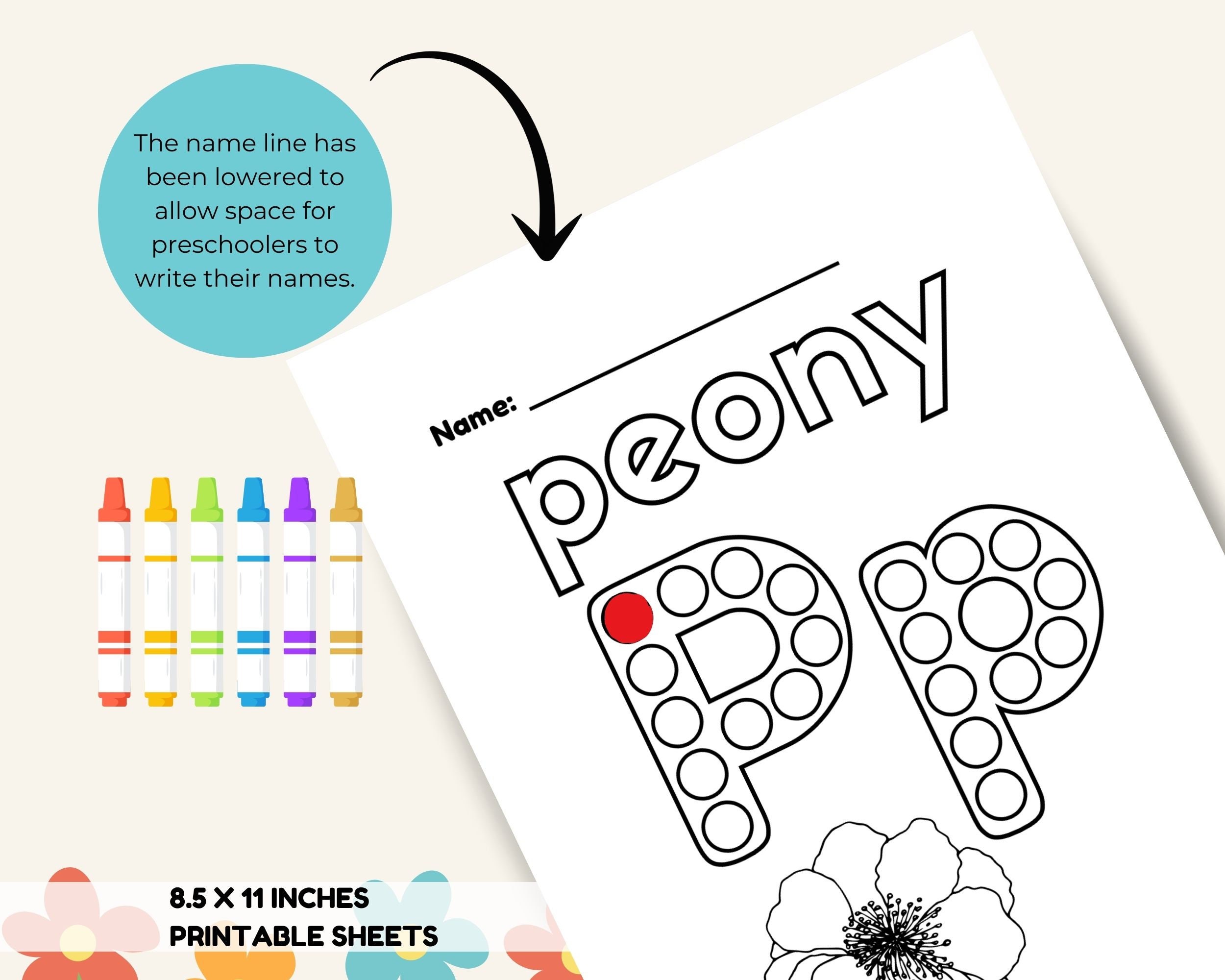 Preschool Coloring Pages, Spring Dot Marker Sheets, A-Z Sheets, Spring ...