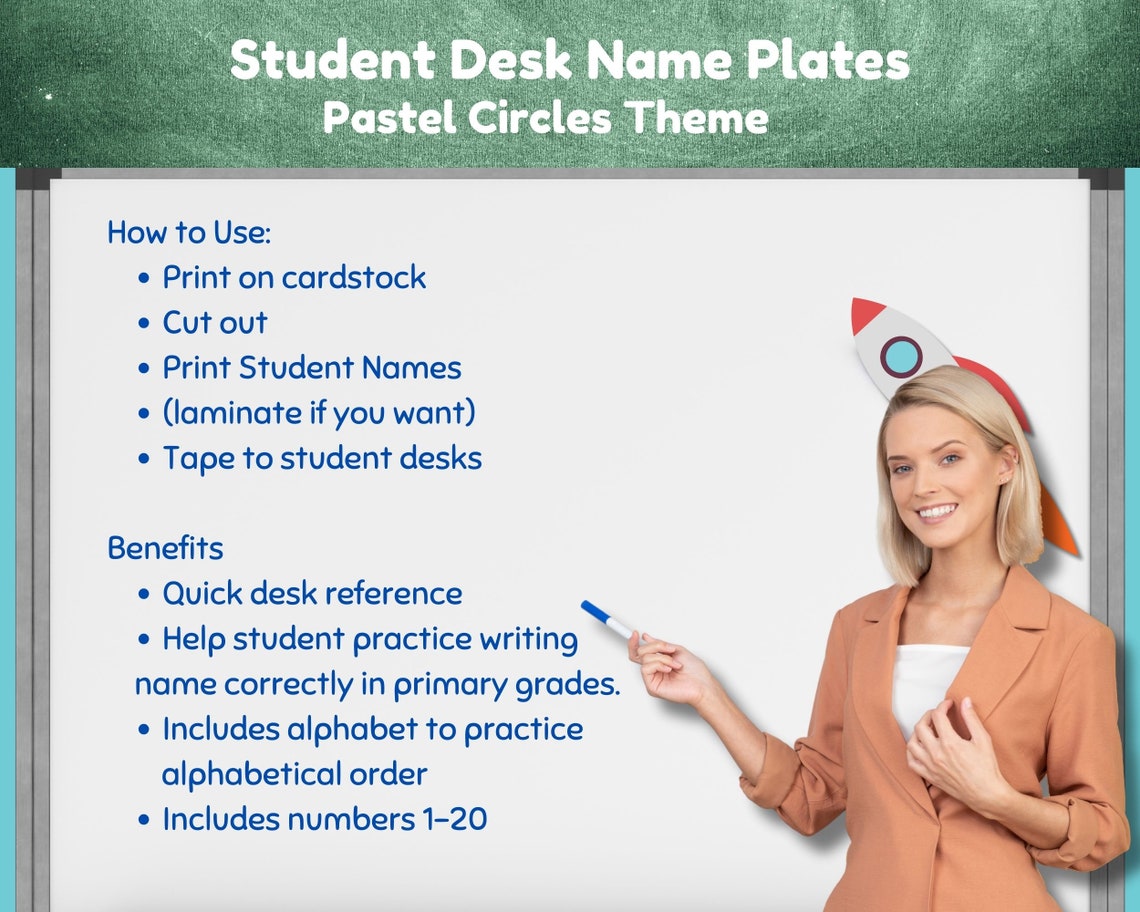 Student Desk Name Tag, Student Desk Plates, Student Name Plates, Class ...