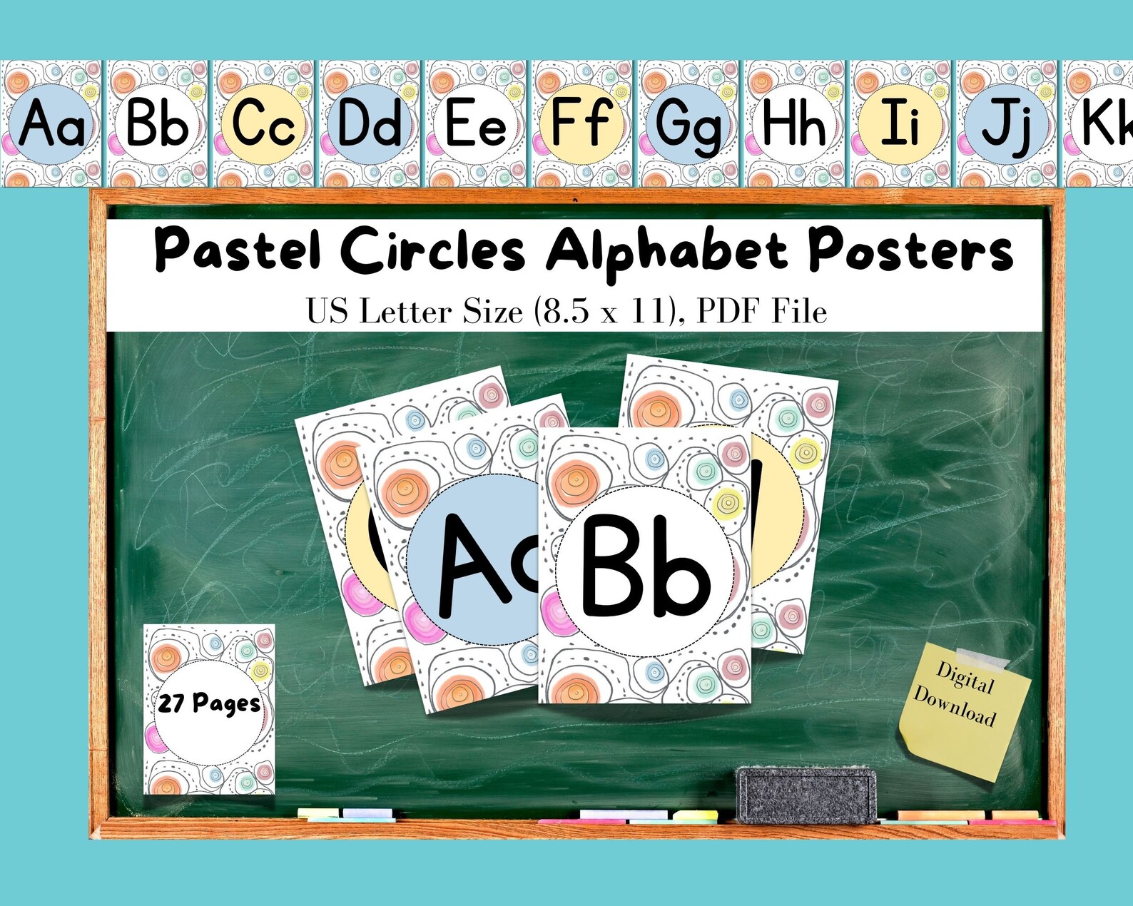 Alphabet Posters, Classroom Decor, Alphabet Printable, Wall Alphabet ...