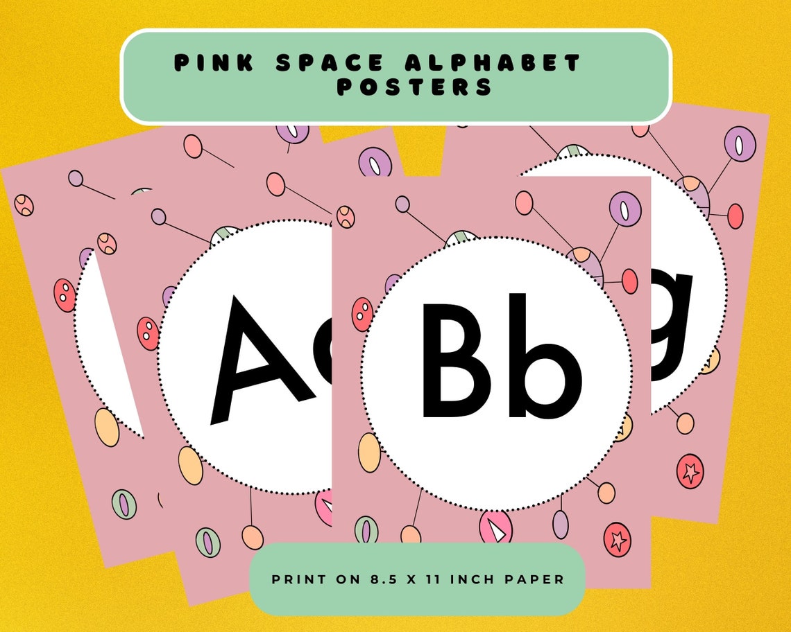 Space Alphabet Posters: Colorful Abcs, Preschool Classroom Decor ...