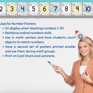 Number Posters, Classroom Decor, Printable Numbers Chart, Bulletin ...